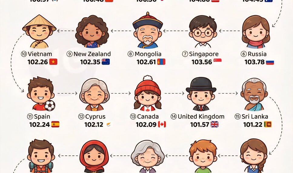 Top 25 Smartest Countries by Average IQ in 2026